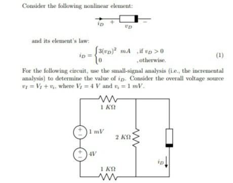 Solved Consider the following nonlinear element: and its | Chegg.com
