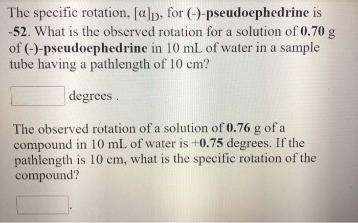 Solved The specific rotation, [a]d, for (-)-malic acid is | Chegg.com