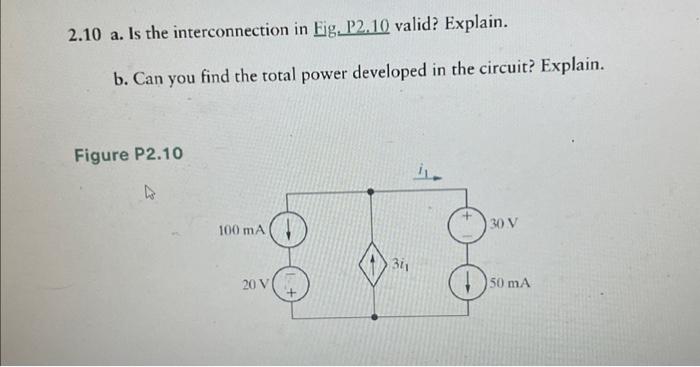 Solved 2.10 a. Is the interconnection in Eig, P2.10 valid? | Chegg.com