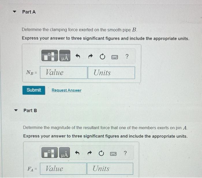 Solved The force P is applied to the handles of the pliers | Chegg.com