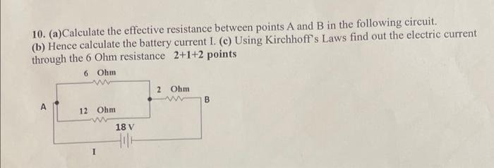 Solved 10. (a)Calculate the effective resistance between | Chegg.com