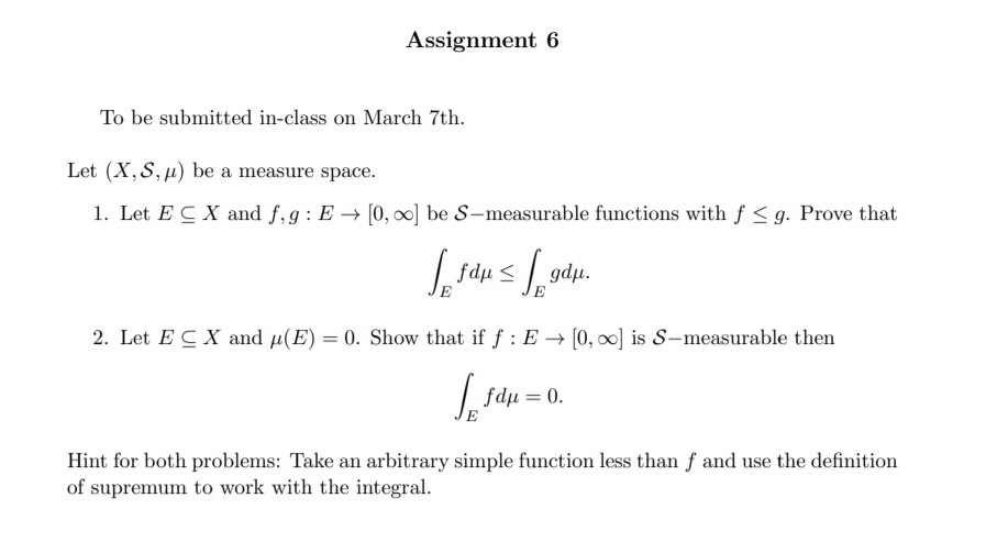 Solved Assignment 6To be submitted in-class on March 7 | Chegg.com