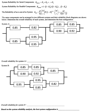 Solved System Reliability for Serial Compoeents | Chegg.com