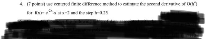 Solved 4. (7 points) use centered finite difference method | Chegg.com