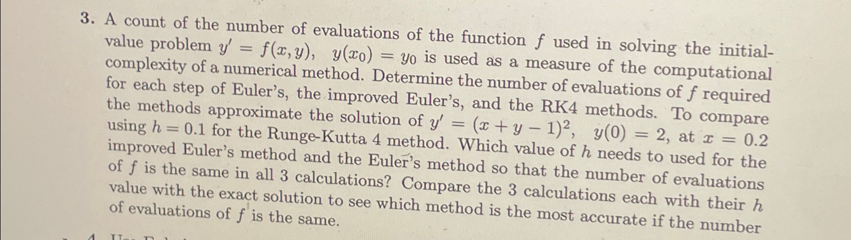 A count of the number of evaluations of the function | Chegg.com