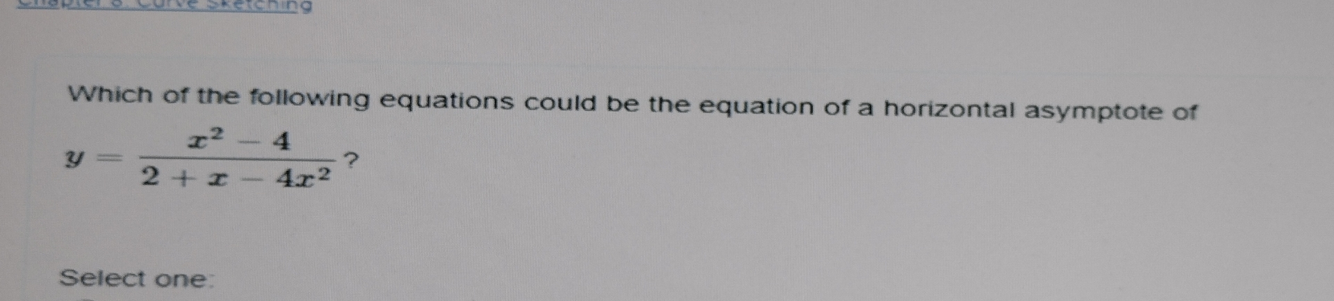 Solved Which of the following equations could be the | Chegg.com