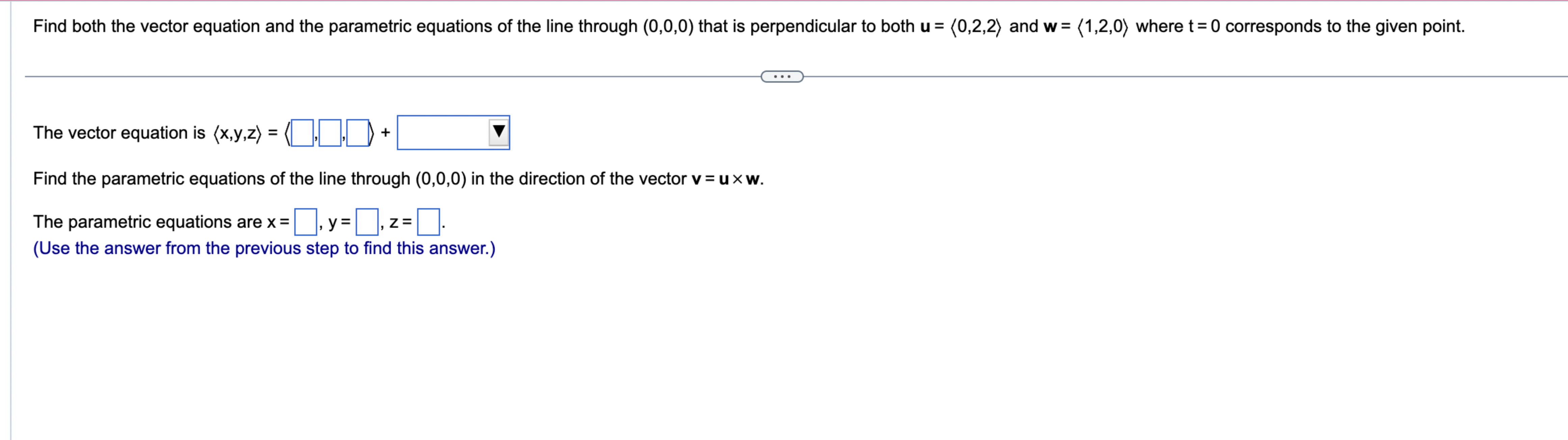 Solved Find both the vector equation and the parametric | Chegg.com