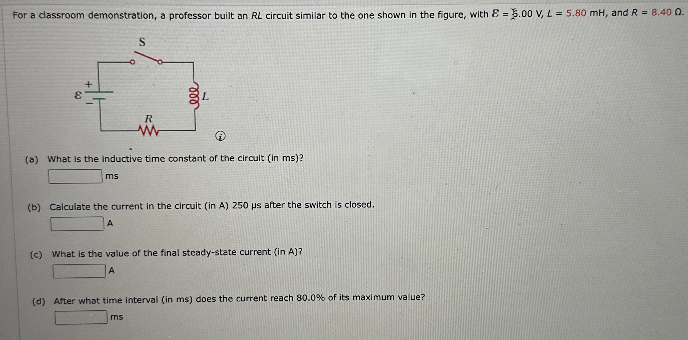 Solved For a classroom demonstration, a professor built an | Chegg.com