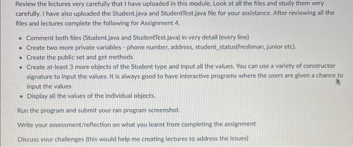 Solved Review the lectures very carefully that I have | Chegg.com