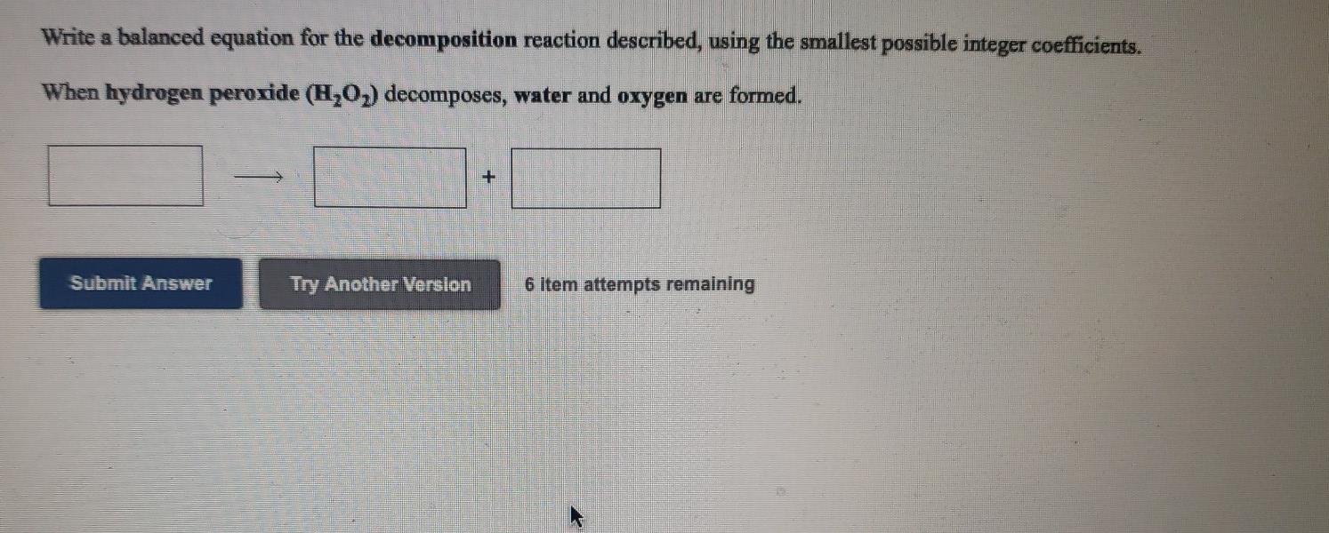 Solved Write a balanced equation for the decomposition | Chegg.com