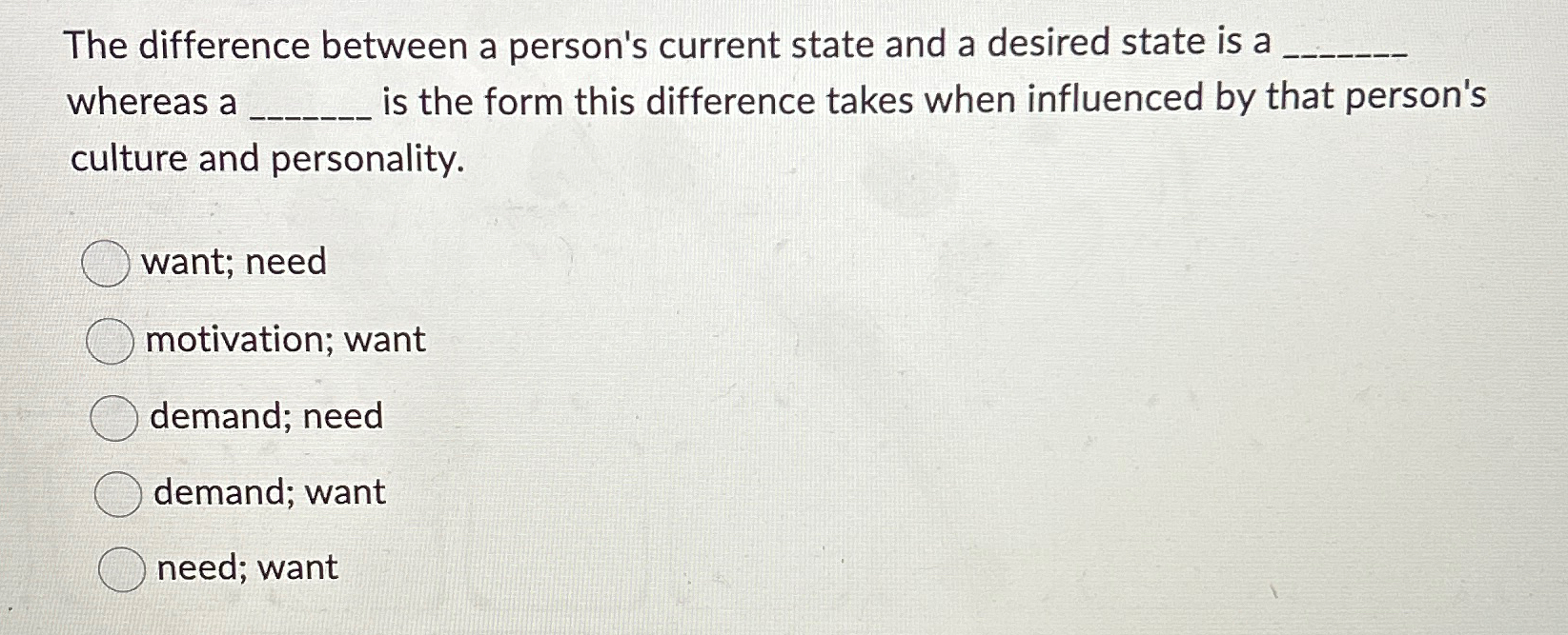 Solved The difference between a person's current state and a | Chegg.com