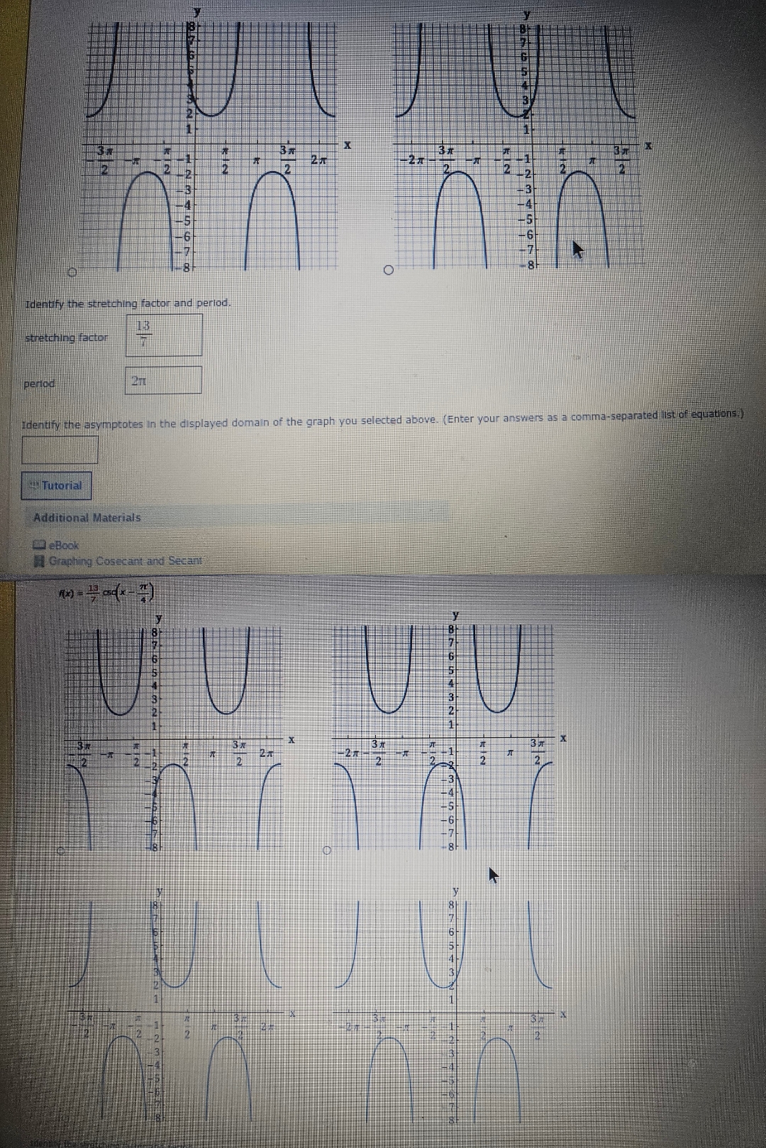 Solved Identify The Stretching Factor And Period Stretching