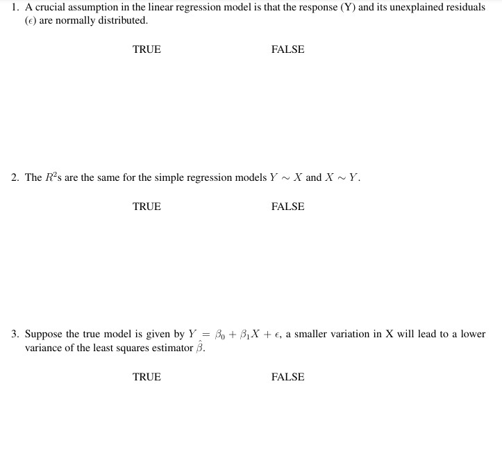 Solved A crucial assumption in the linear regression model | Chegg.com