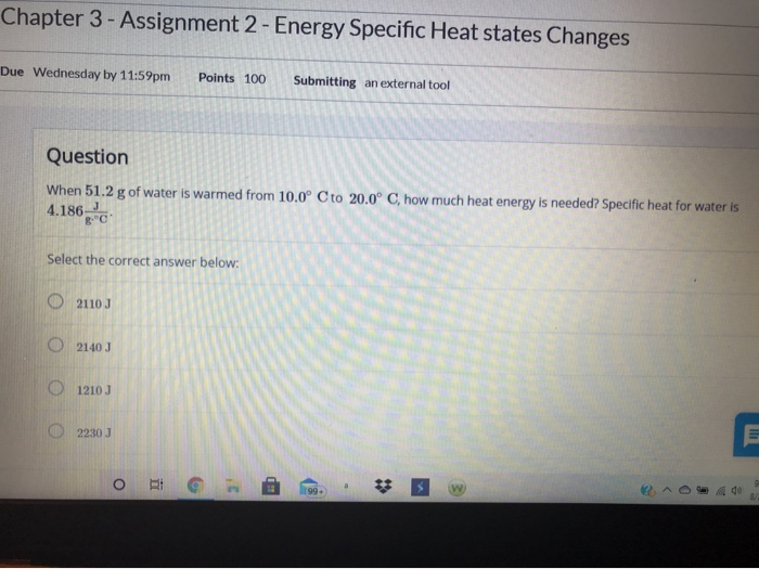 Solved Chapter 3 - Assignment 2 - Energy Specific Heat | Chegg.com