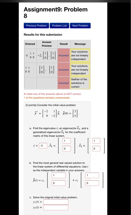 Solved Assignment9: Problem Previous Problem Problem List | Chegg.com