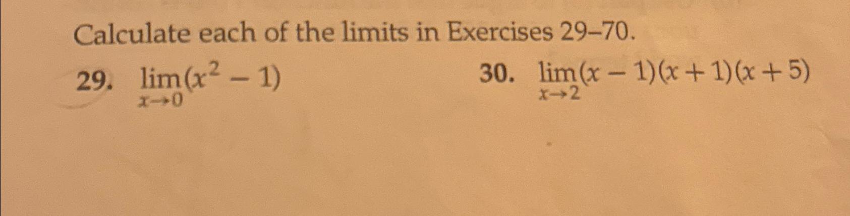 Solved Calculate each of the limits in Exercises | Chegg.com