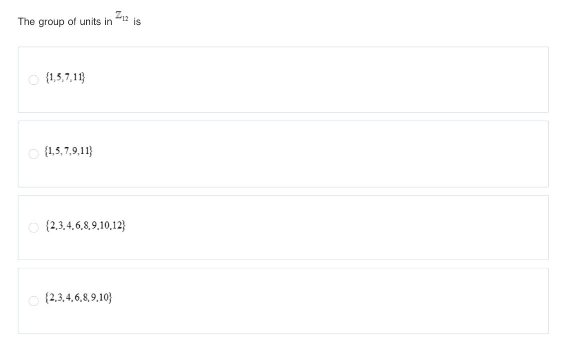 Solved The group of units in Z12 | Chegg.com