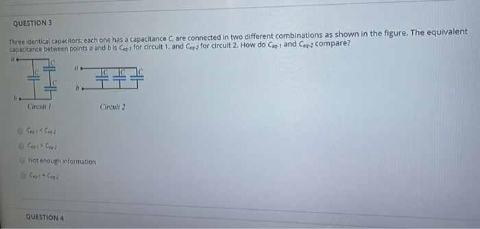Solved QUESTION 3 Three identical capacitors, each one has a | Chegg.com