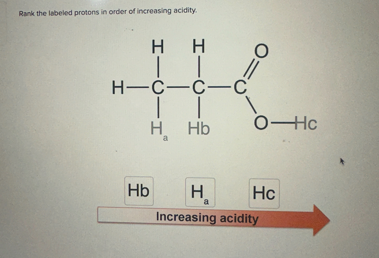 Solved Rank the labeled protons in order of increasing | Chegg.com