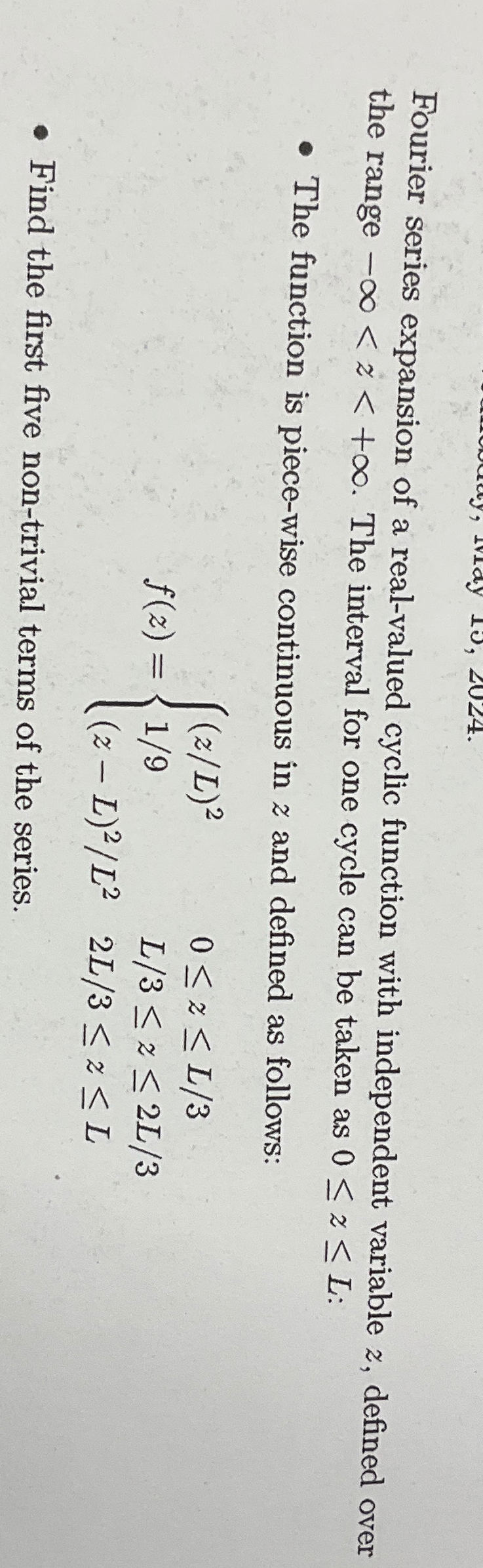 Solved Fourier series expansion of a real-valued cyclic | Chegg.com