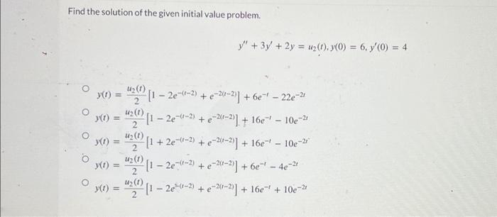 Solved Find the solution of the given initial value problem. | Chegg.com