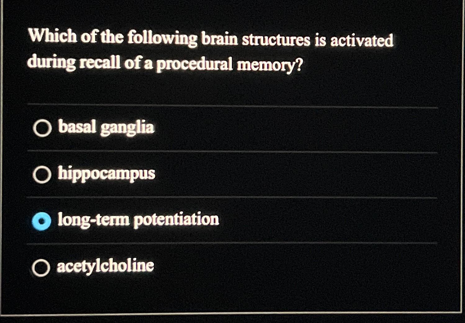 Solved Which of the following brain structures is activated | Chegg.com