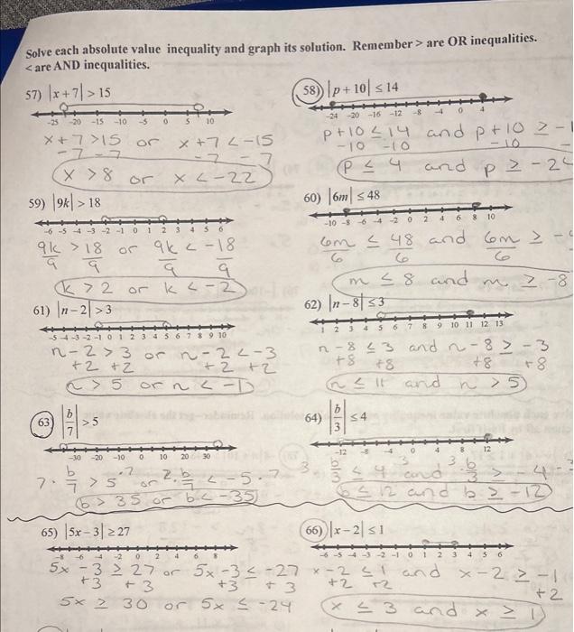 Solved Solve each absolute value inequality and graph its | Chegg.com