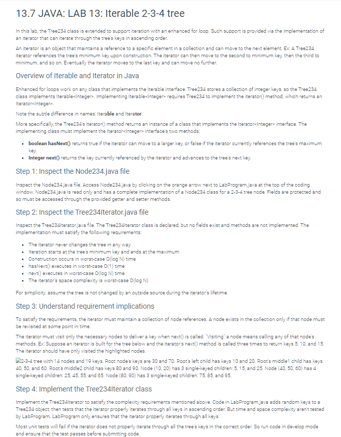 Solved Tree234Iterator.java import java.util.*;public class | Chegg.com