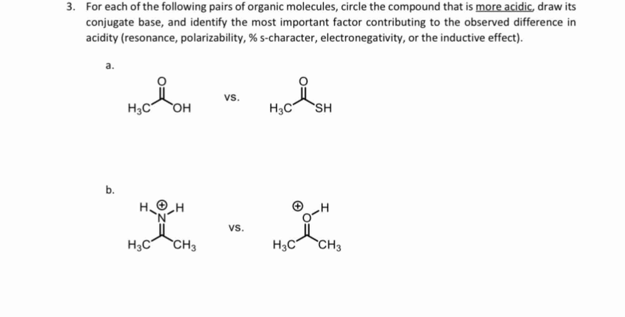 Solved 3. ﻿For each of the following pairs of organic | Chegg.com