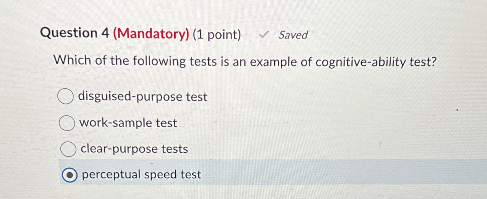 Solved Question 4 (Mandatory) (1 ﻿point) ﻿SavedWhich of the | Chegg.com