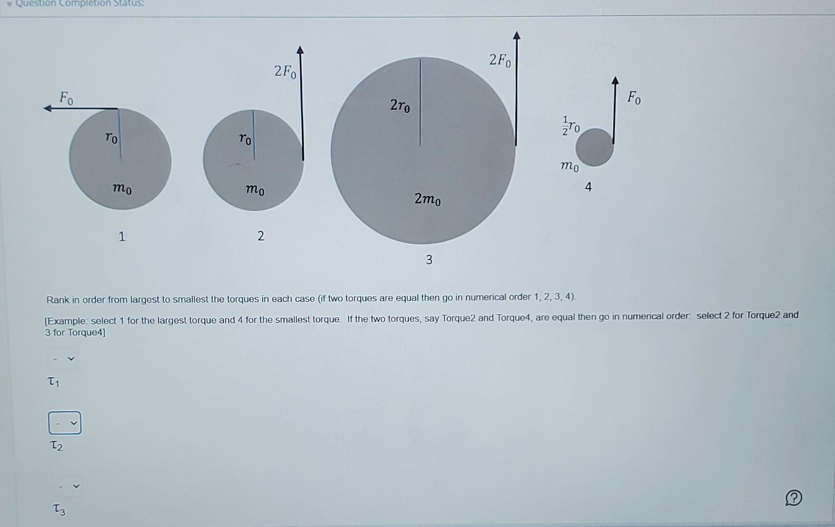 Solved Rank in order from largest to smallest the torques in | Chegg.com