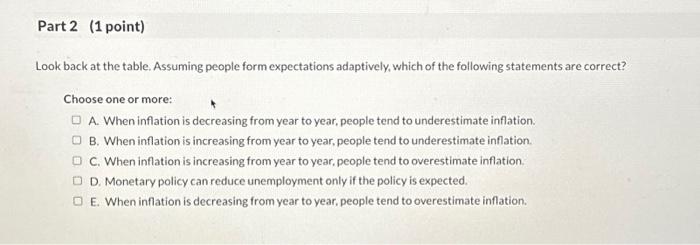 Solved Part 1 (6 points) The table below reports the actual | Chegg.com