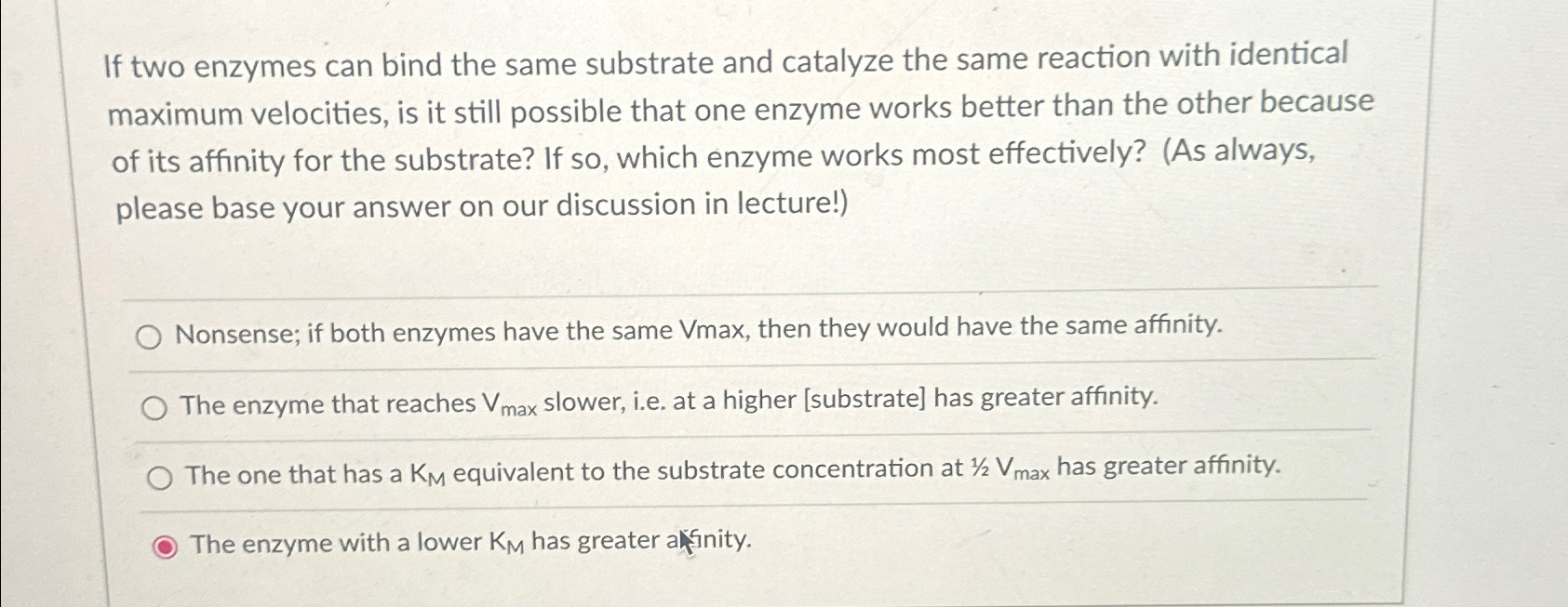 Solved If two enzymes can bind the same substrate and | Chegg.com