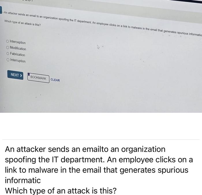 Solved Interception Modification Fabrication Interruption | Chegg.com