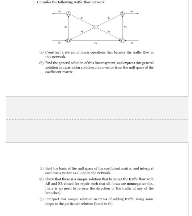 5. Consider the following traffic flow network: B X E | Chegg.com