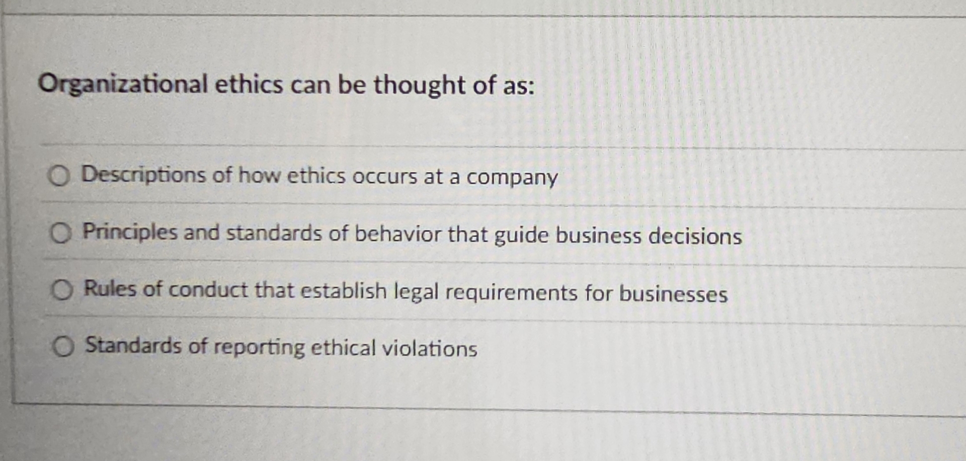 Solved Organizational ethics can be thought of | Chegg.com