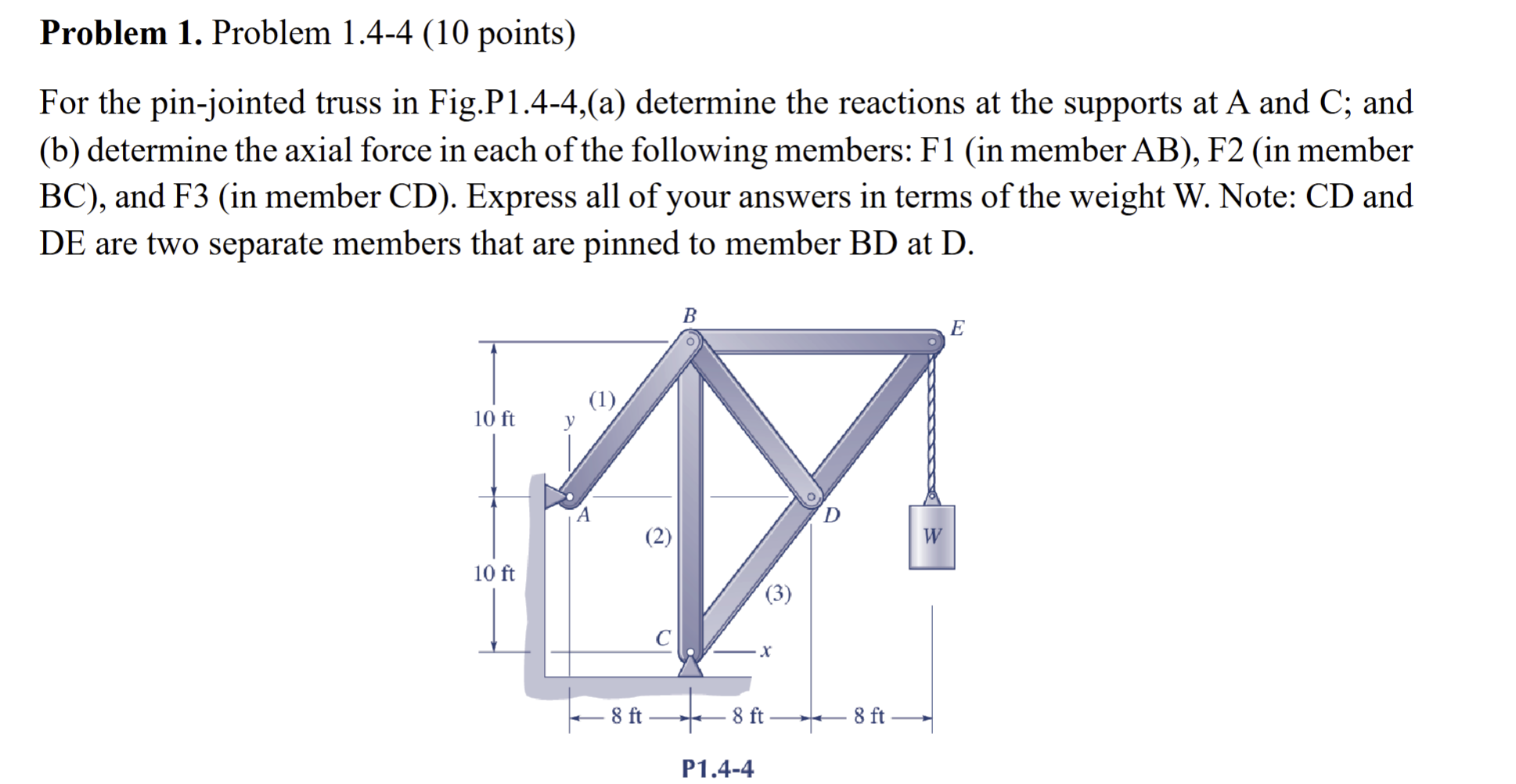 Solved Problem 1. ﻿Problem 1.4-4 (10 ﻿points)For the | Chegg.com