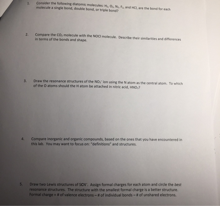 Solved 1. Consider the following diatomic molecules: H, O, | Chegg.com