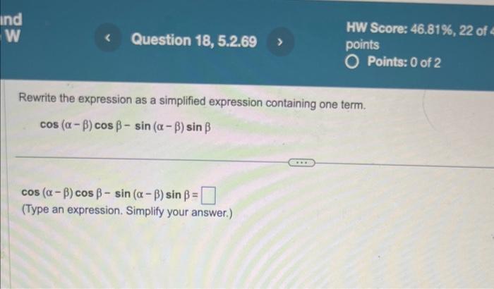 Solved Rewrite the expression as a simplified expression | Chegg.com