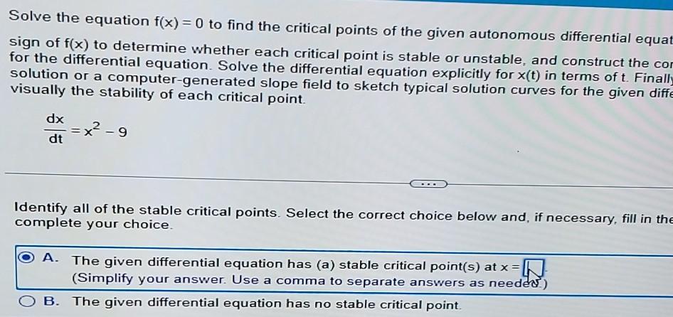 Solve the equation f(x)=0 to find the critical points | Chegg.com