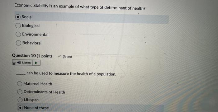 Solved Economic Stability is an example of what type of | Chegg.com