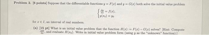 Solved 2. [6 points] Suppose that the differentiable | Chegg.com