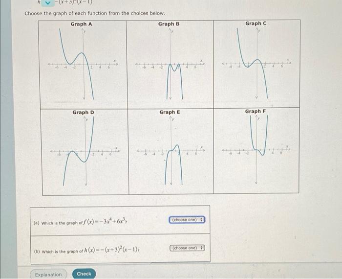 Solved Choose the graph of each function from the choices | Chegg.com