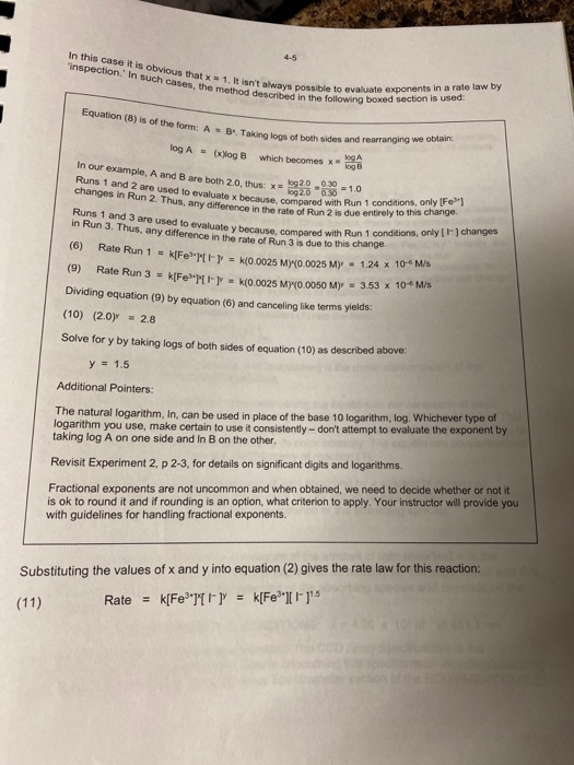 4 CHEMICAL KINETICS Pre-Lab Assignment NAME 1415 | Chegg.com