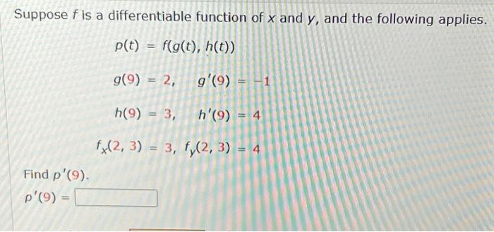 Solved Suppose f is a differentiable function of x and y, | Chegg.com