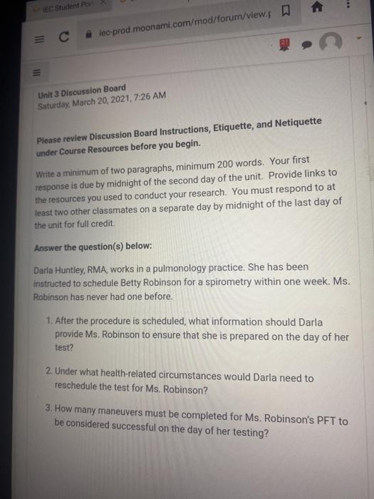 Solved IEC Student Por A С lec-prod. | Chegg.com