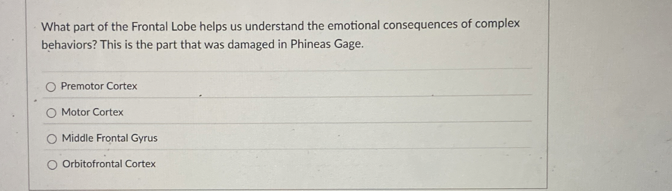 Solved What part of the Frontal Lobe helps us understand the | Chegg.com