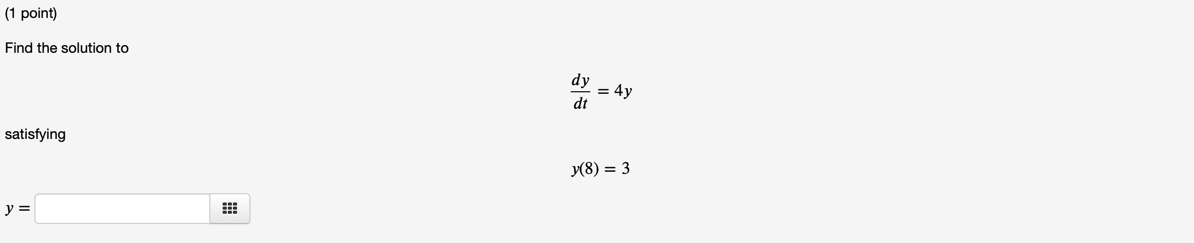 Solved (1 ﻿point)Find the solution | Chegg.com