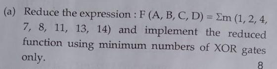 (a) ﻿Reduce the expression: , 7,8,11,13,14 ﻿and | Chegg.com