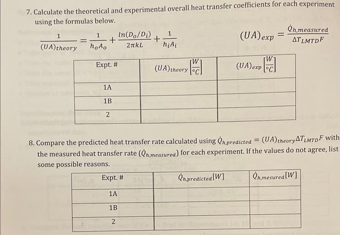 7. Calculate the theoretical and experimental overall | Chegg.com